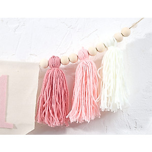 1st Birthday High Chair Banner,Pink Tassel Theme Banner For Girl,1st Birthday Photo Backdrop,Wall Hangings Decorative for Kids Bedroom Nursery Party Holiday Classroom Decoration (pink)