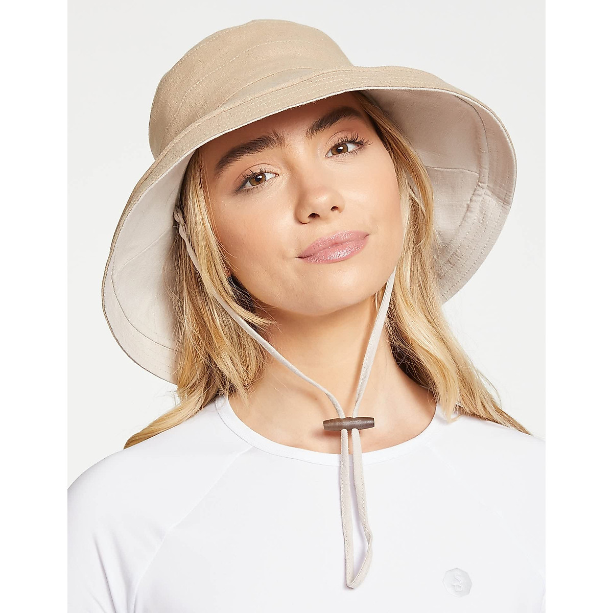 Solbari Holiday Sun Hat - UPF50+ Reversible, Foldable & Packable UV Sun Protection Hat with Full Coverage Brim and Adjustable Drawcord, Natural/Beige Under Brim, Small-Medium