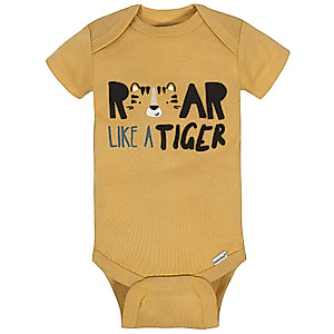 Onesies Brand Baby Boy's 8-Pack Short Sleeve Mix & Match Bodysuits, Dangerously Cute Tiger, 3-6 Months