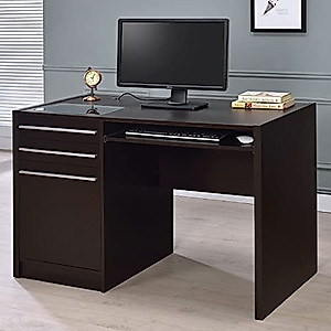 Coaster Furniture Halston 48-inch 2-Drawer Connect-it Office Cappuccino Ontario Single Pedestal Computer Desk with Charging Station 800702