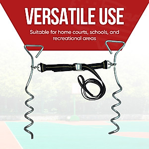 Cajun Tie Downs - Basketball Goal Anchor Tie Down Kit for Secure and Durable Court Setup, Trampoline Anchors, Ground Stakes Heavy Duty Anchor Kit, High Wind Basketball Hoop Anchor
