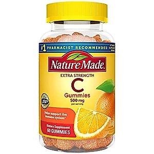 Nature Made Extra Strength Dosage Vitamin C 500 mg per Serving, Dietary Supplement for Immune Support, 60 Gummies, 30 Day Supply