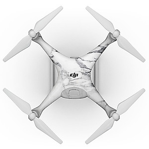 Design Skinz Design Skinz White & Grey Marble Surface V3 Full-Body Wrap Decal Skin-Kit Compatible with The Drone DJI Phantom 3/Phantom 3 Pro