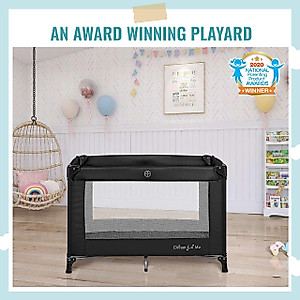 Dream On Me Nest Portable Play Yard With Carry Bag And Shoulder Strap, Black