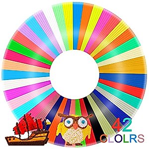 42 Colors 3D Printing Filament 413 Feet, 9.8 Feet Per Color, 1.75mm PLA Filament Bundle 3D Printing Refills