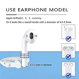 Kejycc 2 Pair Anti-Lost Ear Hook for AirPods - Anti-Slip Sports Ear Clip - Earphones Holder Accessories Compatible with Apple Airpods 1/2/Pro Or Earpods/Earbuds Headphones (White)