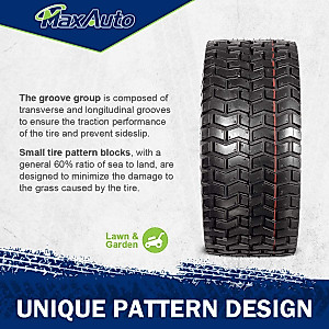 MaxAuto 15x6.00-6nhs Lawn Mower Tires 15x6x6 Lawn Tractor Tire 15x6-6 Turf Tires, 4 Ply Tubeless Tire, 570 lbs Capacity, Set of 2