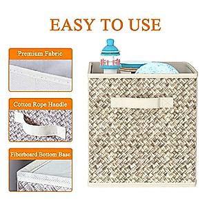 Wisdom Star 6 Pack Fabric Storage Cubes with Handle, Foldable 13x13 Inch Large Cube Storage Bins, Storage Baskets for Shelves, Storage Boxes for Organizing Closet Bins