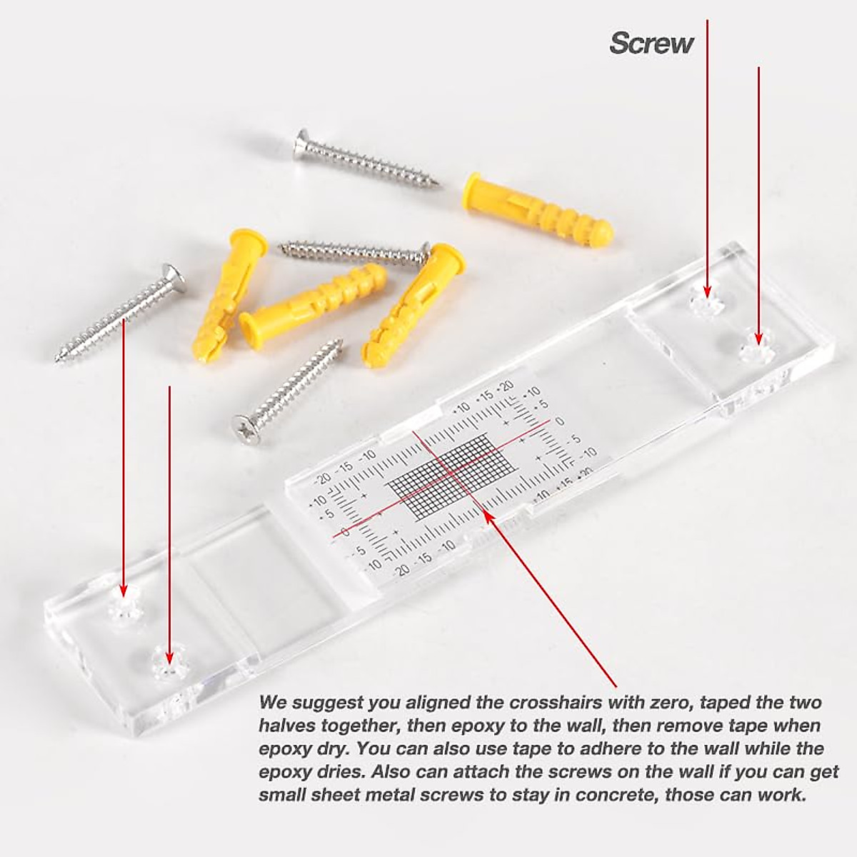 Concrete Crack Monitor, Crack Monitoring Record Standard Tell-Tale Crack Monitor for the Standard and Corner Tell-Tale (`1PC)