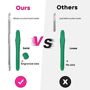 RealPlus Crochet Hooks Set, 12 Sizes Crochet Hooks Set for Arthritic Hands, Ergonomic Soft Grip Handles, Crochet Kit for Beginners, Christmas Gifts for Women, Large Crochet Needle with Blue Case