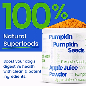 Pumpkin for Dogs - Apple, Pumpkin Seeds and Pumpkin Fruit - Fiber Supplement and Stool Softener - Diarrhea, Constipation, Upset Stomach, Food Sensitivity - Improve Digestion - 7oz Apple Flavor