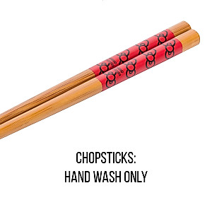 Silver Buffalo Hello Kitty Cup Noodles Nissin Boxed Ceramic Ramen Noodle Bowl with Chopsticks, 20oz