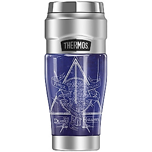 THERMOS Harry Potter Deathly Hallows Logo STAINLESS KING Stainless Steel Travel Tumbler, Vacuum insulated & Double Wall, 16oz
