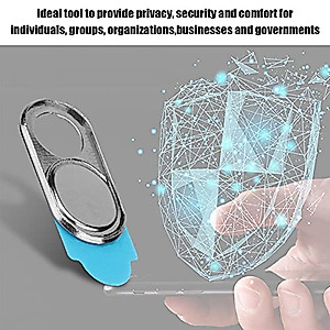 Jopwkuin Laptop Camera Cover, Lens Webcam Cover Sticker Metal Material for Desktops for Protecting Your Digital Life for Tablets(Silver)