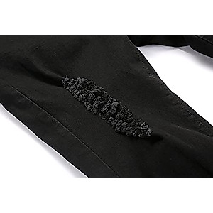 WULFUL Men's Skinny Ripped Jeans Stretch Comfy Denim Jeans Slim Fit Pants