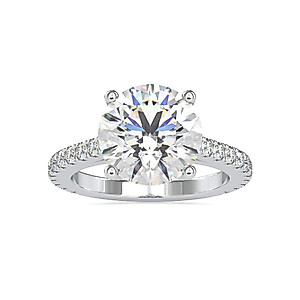 1/2 Carat Natural Diamond and 4 1/2 Carat Moissanite Engagement Ring for Women in 18k White Gold (I-J/G, SI1-SI2/VS2, cttw) Promise Ring for Her Size 8 by VVS Gems