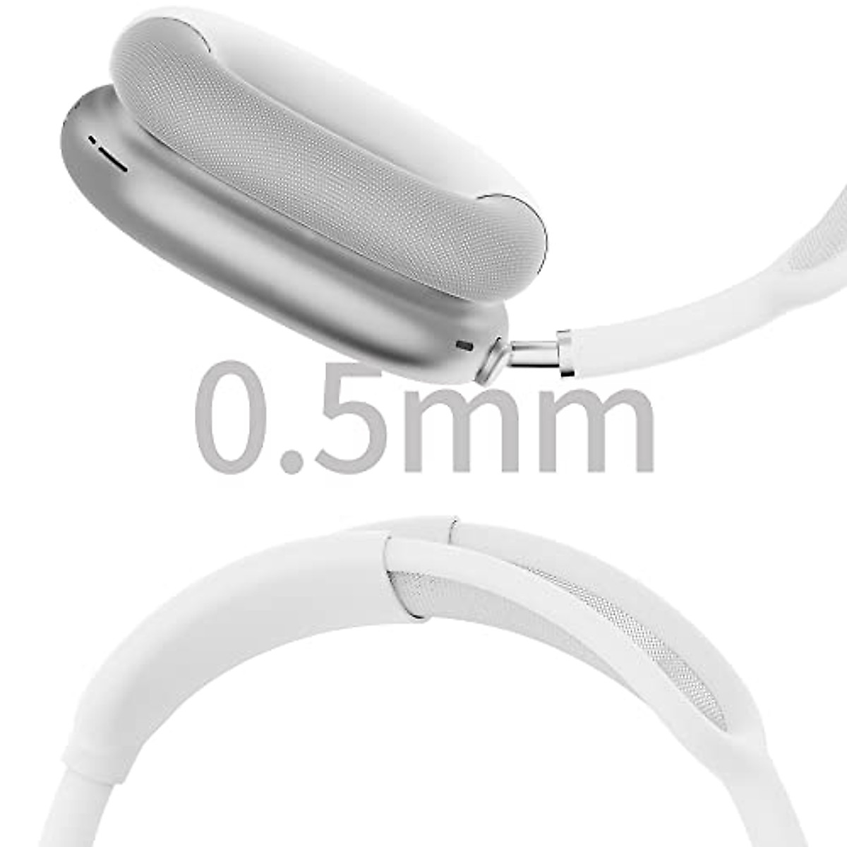 Tucana Silicon Cases Compatible for AirPods Max, Overhead Cover + Earcup Cover (White)