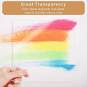 Enoin 2pcs 8 x 8 Inch Clear Acrylic/Plexiglass Sheet 0.118" 1/8 Inch Thick, Plastic Sheet Transparent Board Panel for Glass, DIY Project, Picture Frame,Paintings, Art Craft