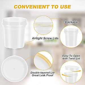 Reusable Freezer Containers Food Storage - [10 Pack-16 oz] BPA Free Plastic Deli Containers with Screw Lids for Meal Prep, Overnight Oats, Soup, Jam, Snacks - Microwave/Dishwasher/Freezer Safe