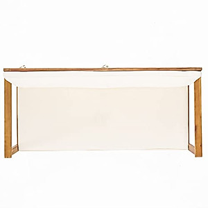 Christopher Knight Home Luciano Outdoor Acacia Wood Bench with Water Resistant Fabric Cushions, Brown Patina / Cream