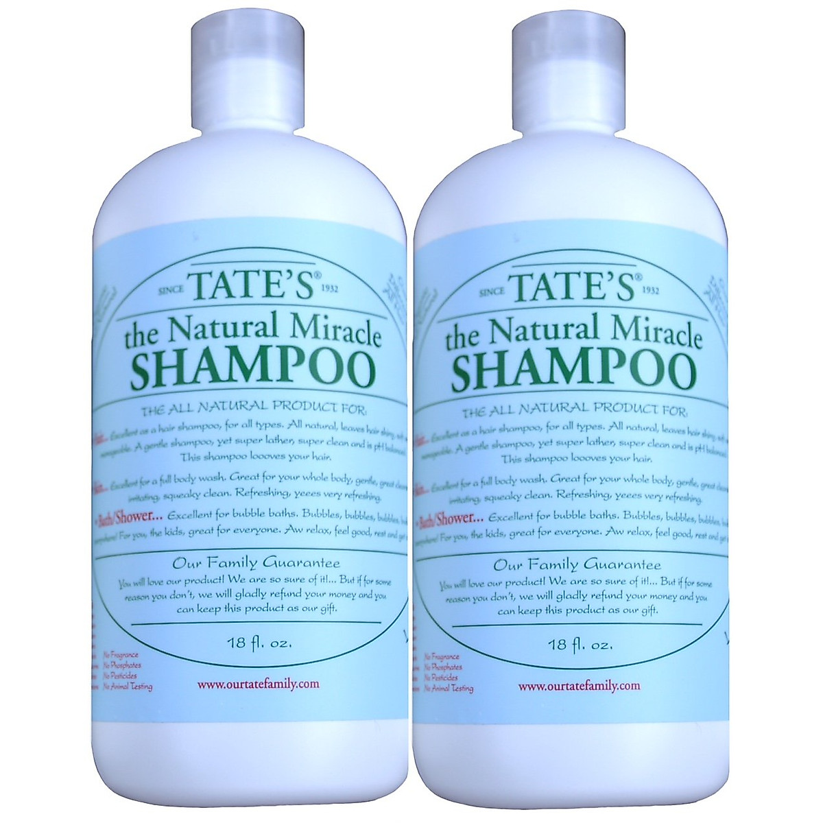 Tate's 2 Natural Miracle Shampoo-18oz-/hypo-allergenic