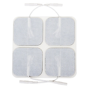 reserv 2" x 2" Premium Re-Usable Self Adhesive Electrode Pads for TENS/EMS Unit, Fabric Backed Pads with Premium Gel (White Cloth and Latex Free) (4 Pack (160 electrodes))