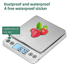 KUBEI Upgraded Larger Size Digital Food Scale Weight Grams and OZ, 5kg/0.1g Kitchen Scale for Cooking Baking, High Precision Electronic Scale with LCD Display