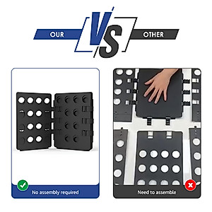 T Shirt Folding Board Shirts Clothes Folder Durable Plastic Laundry Boards,10.23*7.88*1.18 inches Black