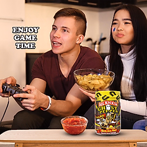 ASS KICKIN' Ghost Pepper Spicy Salsa - 13 oz - Premium Gourmet Spicy Hot Salsa for Tortilla Chips, Veggies, and Breakfast Burritos – Perfect Stocking Stuffers or Christmas Gifts - Try if you Dare!