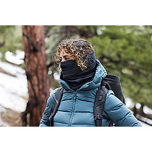 BUFF Adult Polar Reversible Neck Gaiter, Headband & Winter Neck Warmer, Ski Mask & Face Shield, Balaclava, Black, One Size