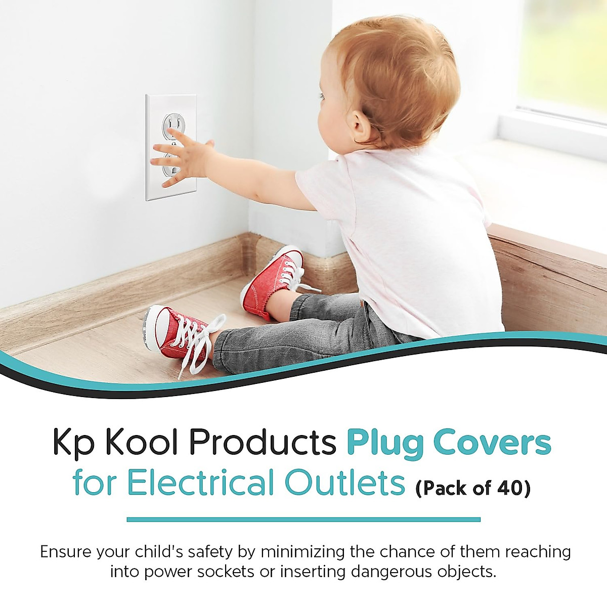 KP KOOL PRODUCTS Plug Covers for Electrical Socket Outlets Covers for Baby Proofing - Safety Plug Covers for Child's Protection - Pack of 40