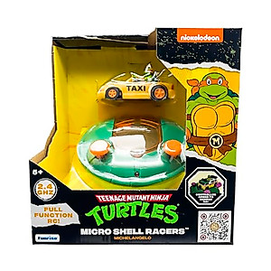 Teenage Mutant Ninja Turtles Toy, Michelangelo Micro Shell Racer Vehicle, TMNT Ninja Racing Toy for Kids, Classic Edition for Kids, Ages 3+