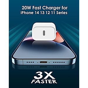 USB C Charger, 2 Pack 20W PD USB C Adapter iPhone Charger Block Type C Fast Charging Compatible with iPhone 14 13 12 11 Pro Max, 14 Plus, XR XSMAX, iPad, Google Pixel 4XL/4/3XL