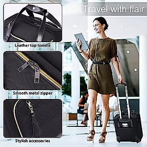 Coolife Luggage Carry On Luggage Underseat Luggage Suitcase Softside Wheeled Luggage Lightweight Rolling Travel Bag Underseater (Black, Carry-On 16-Inch)