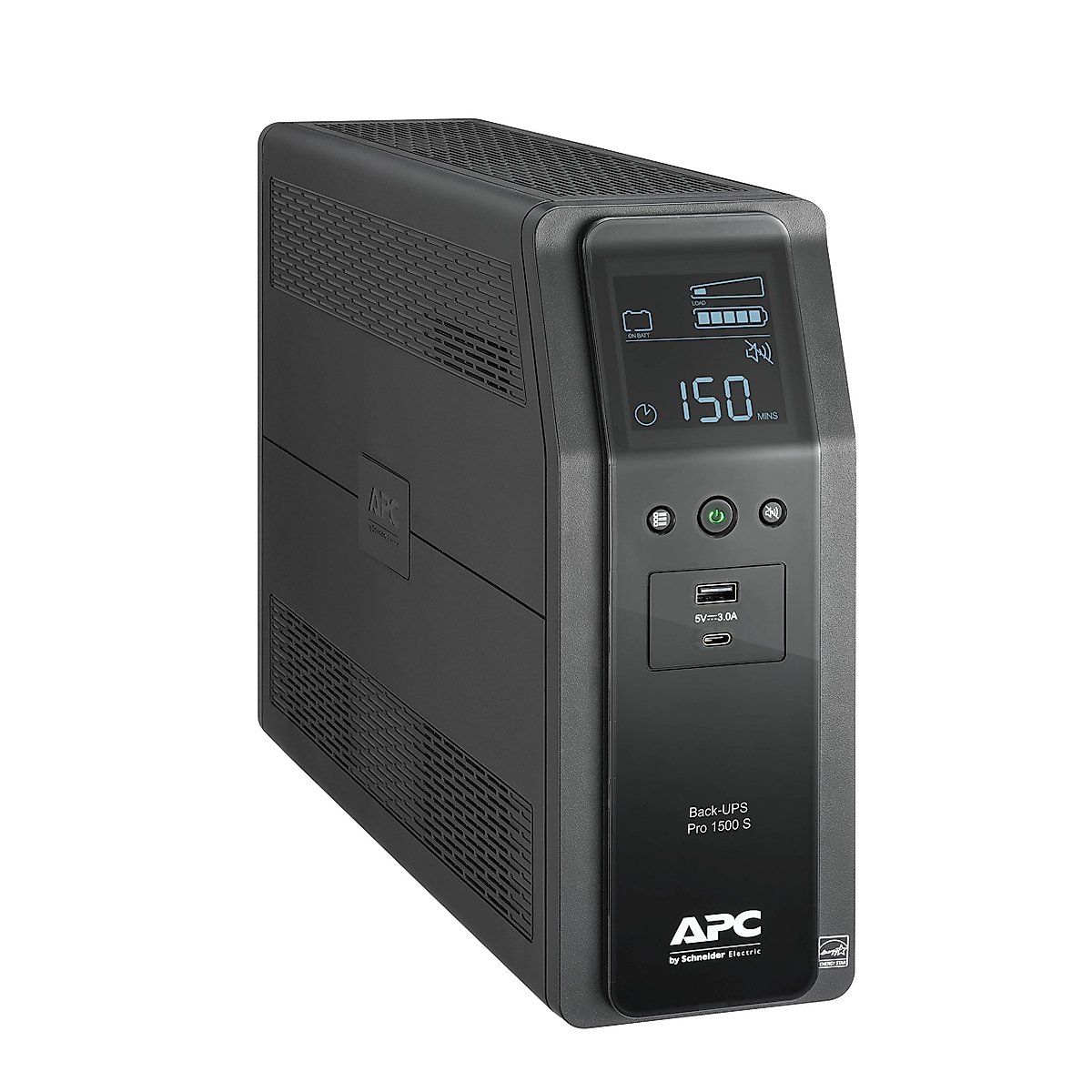 APC UPS BR1500MS, 1500VA Sine Wave UPS Battery Backup & Surge Protector, Backup Battery with AVR and LCD Display, 2 USB Charging Ports, Uninterruptible Power Supply, APC Back-UPS Pro Series (Renewed)