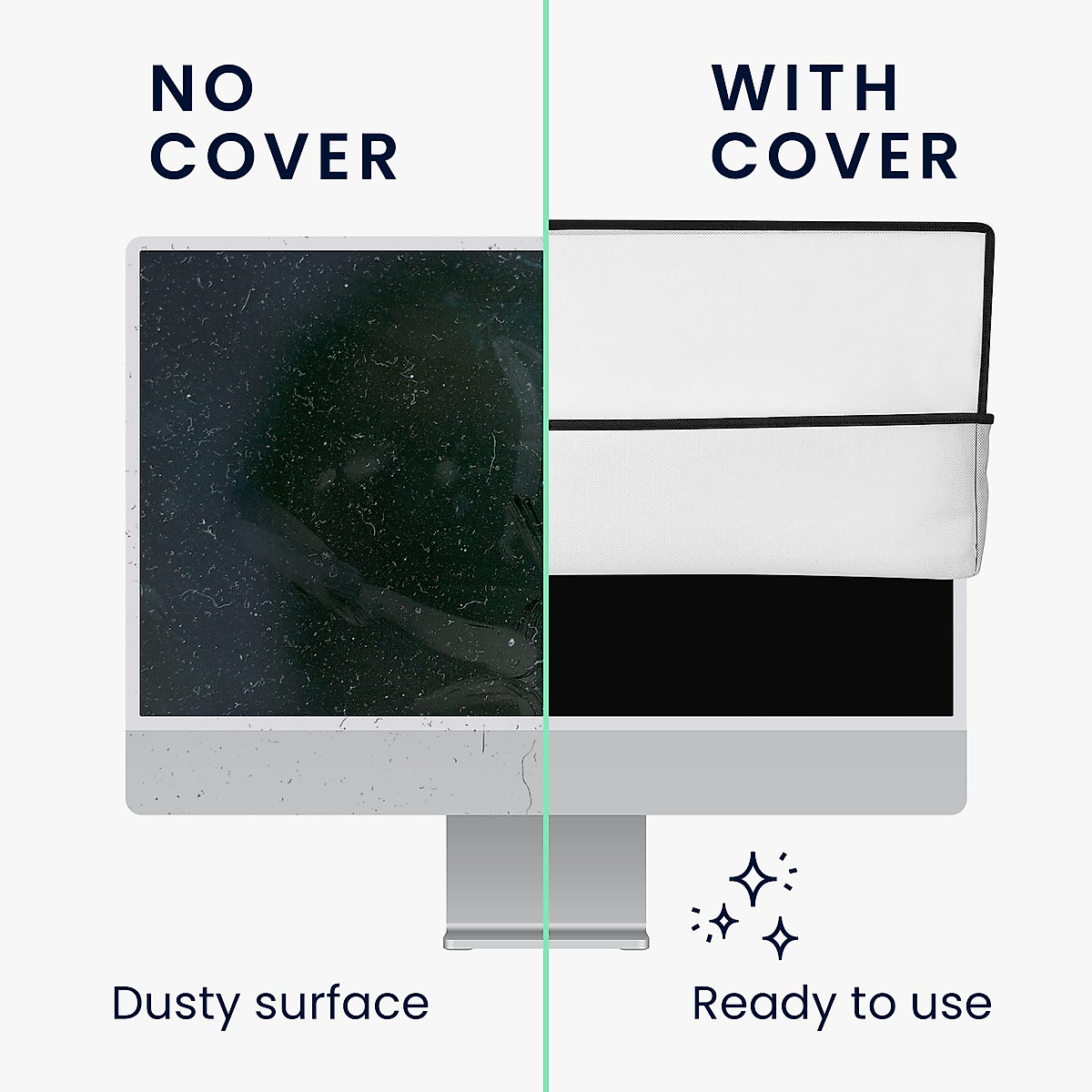 kwmobile Monitor Cover Compatible with Apple Studio Display - Dust Cover Computer Screen Protector - White