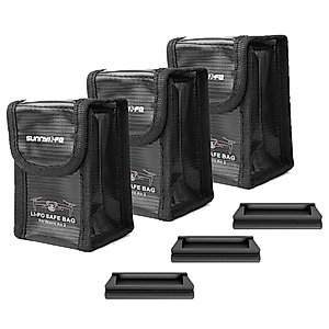 O'woda Lipo Battery Bag for DJI Air 2S / Mavic Air 2, 3 Pack Batteries Storage and Charge Protection Pouch with Charging Port Protective Cap for DJI Mavic Air 2 / Air 2S Accessories