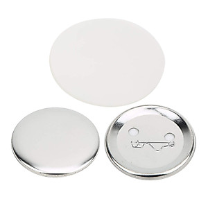 100 Sets Blank Button Making Supplies, DIY Pin Back Button Parts for Button Maker Machine Round Badge Pin Button, Includes Metal Cover, Plastic Button Back Cover, Clear Film(56mm/2.2in)