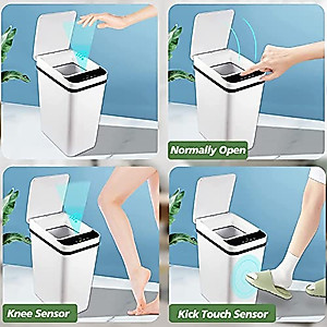 FUNTOOB Sensor Trash Can Automatic Motion Sensor Trash Can 2.5 Gallon Bathroom Trash Cans with Lids Small Garbage Bin for Bedroom Bathroom Office