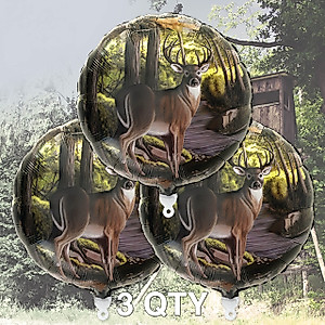 Havercamp Buck Party Balloons (3 pcs.)! 3 Deer (18") Mylar Balloons in Next Camo pattern. Camouflage Motif with Beautiful Buck. Great for Hunter Themed Party, Birthdays, Graduations, Father's Day.