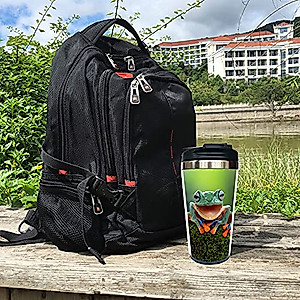 NVJUI JUFOPL Tree Frog Travel Coffee Mug With Flip Lid, Stainless Steel, Vacuum Insulated, Water Bottle Cup 15 oz