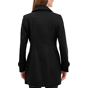 Classic Double Breasted Wool Coat Black