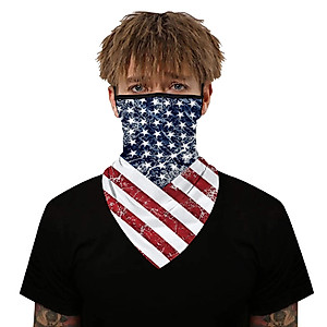 Unisex Bandana Face Mask with Ear Loops Balaclava Neck Gaiter UV Sun Mask Headwear Motorcycle Face Mask Riding Fishing (ME-012E)