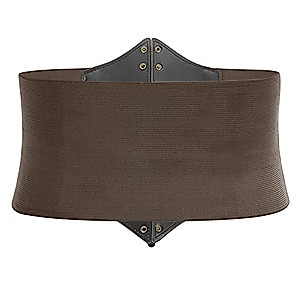 Scarlet Darkness Corset Belt for Women Steampunk Goth Pirate Buckles Wide Waist Cincher Brown XL