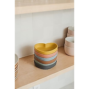 100% Food Grade Silicone Non-Slip Suction Heart Plate Dishware For Baby Lead Feeding | For Babies And Toddlers, BPA FREE, Diswasher Safe & Microwave Safe - Choose From 6 Colors (Muted Pink)