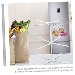Zerodeko Fondant Drying Rack Flower Drying Hanger Fondant Tools Italian Decor Vertical Drying Rack Foldable Clothing Rack Drying Flower Stand Decorating Tool Kitchen Pasta Stand Coat Hanger
