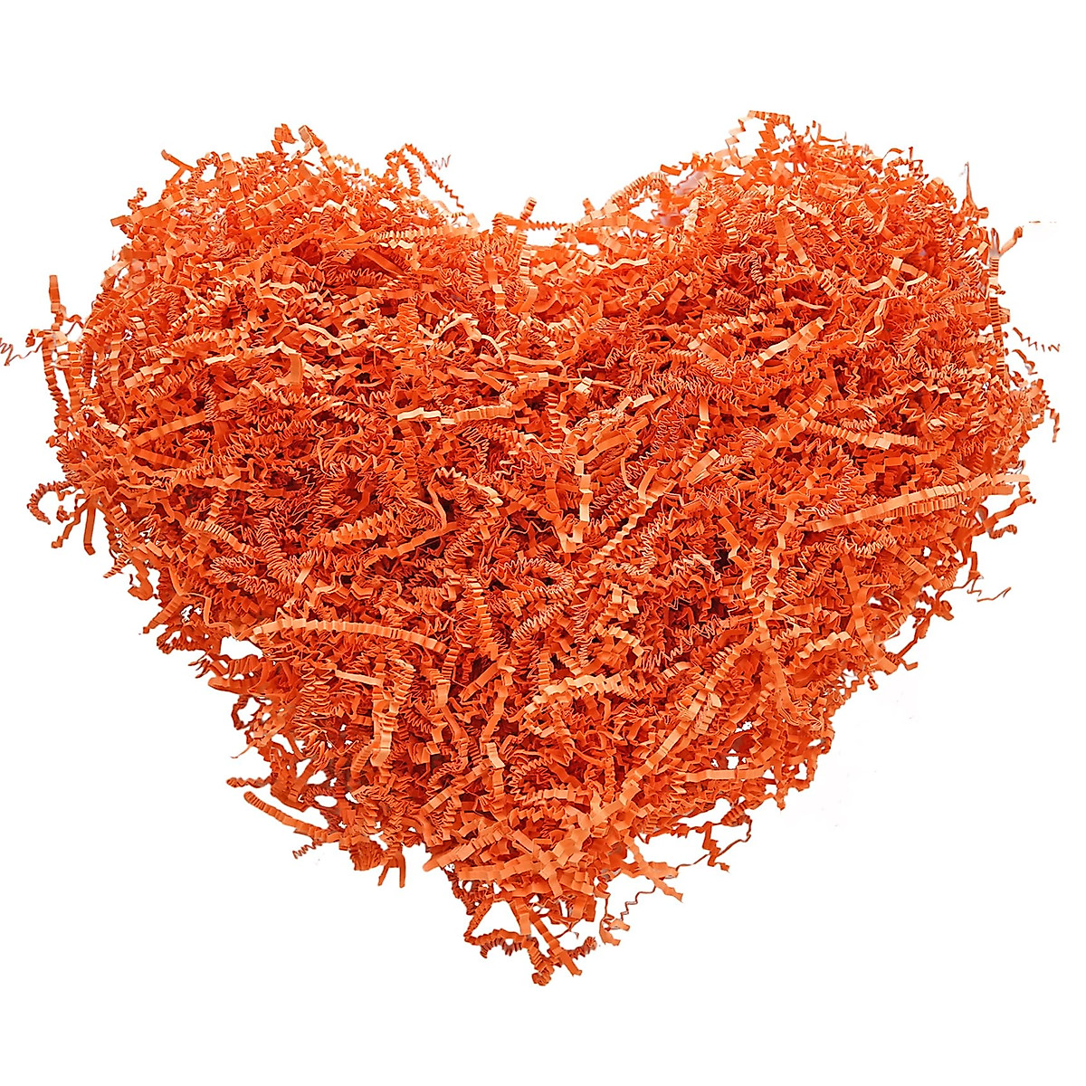 Bobobag - 4oz Crinkle Cut Paper Shred Filler Recyclable Gift Wrap Confetti Raffia Grass Shred Paper for Easter Baskets Filler Creative Eggs Decor (Orange)