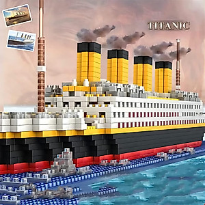 SEASUN Titanic Ship Micro Mini Building Blocks Set, 1860pcs 3D Titanic Model Building Set Micro Mini Blocks, DIY Bricks Toys Gift for Adults and Kids Age 14+