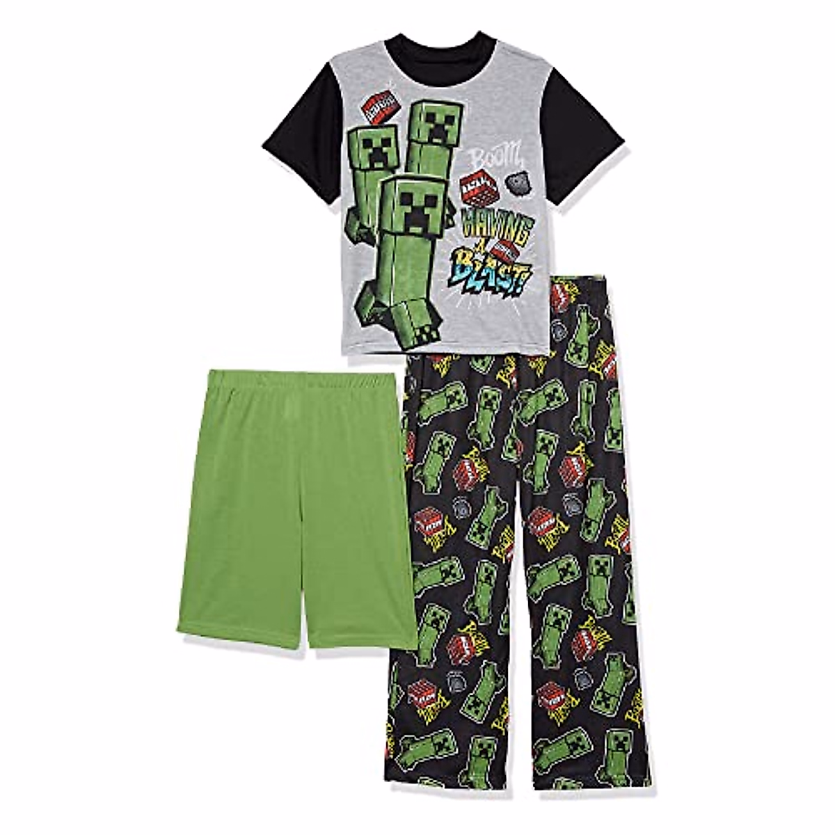 Minecraft Boys' Cotton Pajama Set, Have A Blast, 6