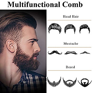 AhfuLife Stainless Steel Hair & Beard Comb, Multifunctional Folding EDC Pocket Comb with Bottle Opener, Anti-Static Hair & Beard Care Comb, Presented in Gift Box